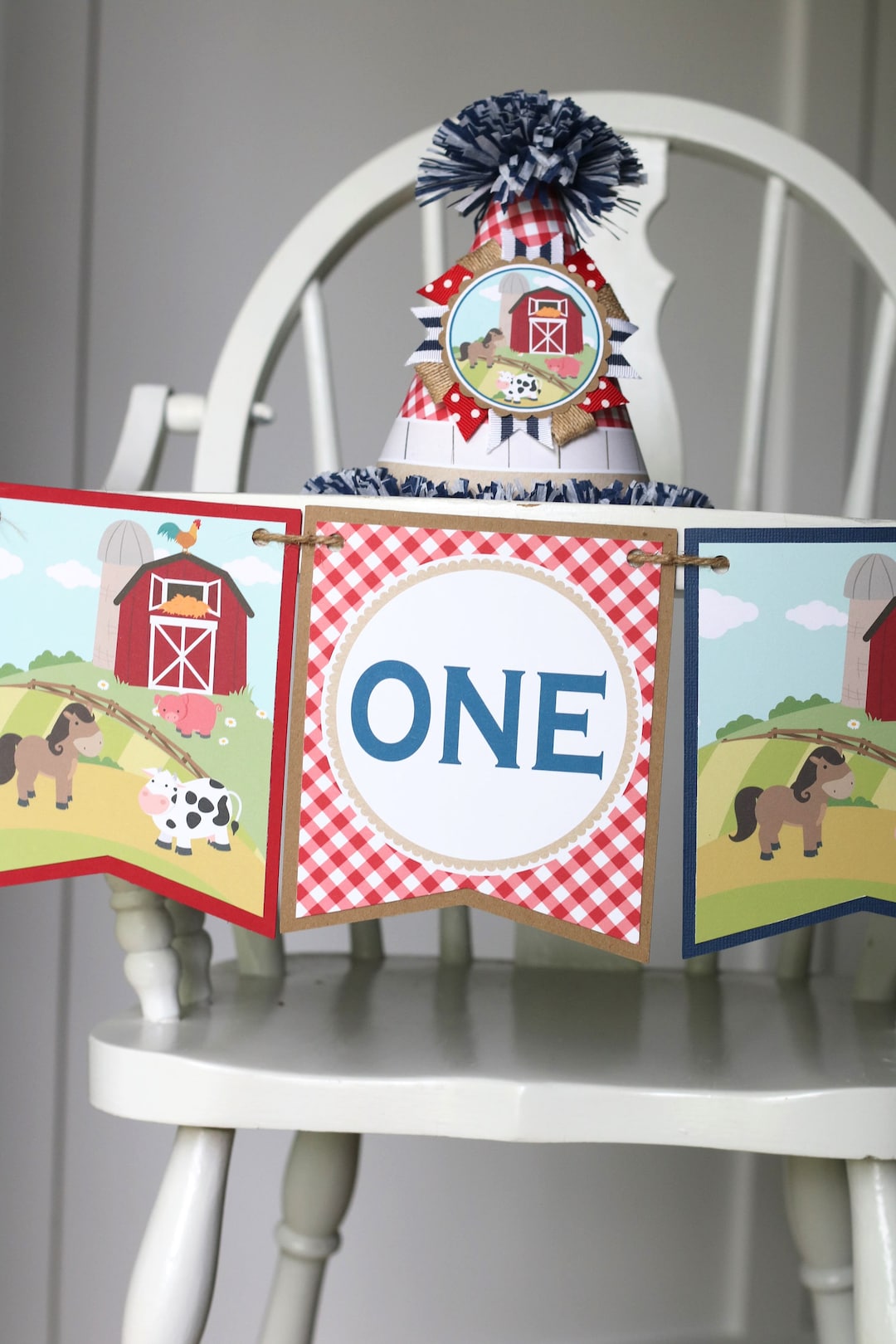 Farm Birthday High Chair Banner -farm Party High Chair Decoration ...