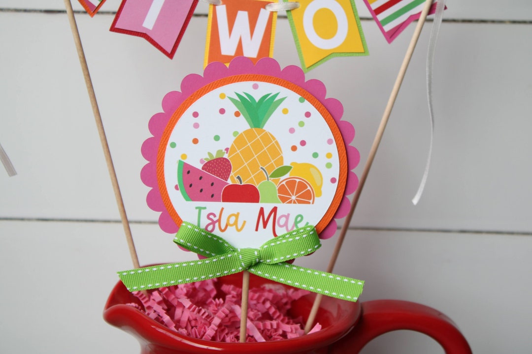 Tutti Frutti Cake Topper Set Tutti Fruitti Cake Bunting And Topper Set