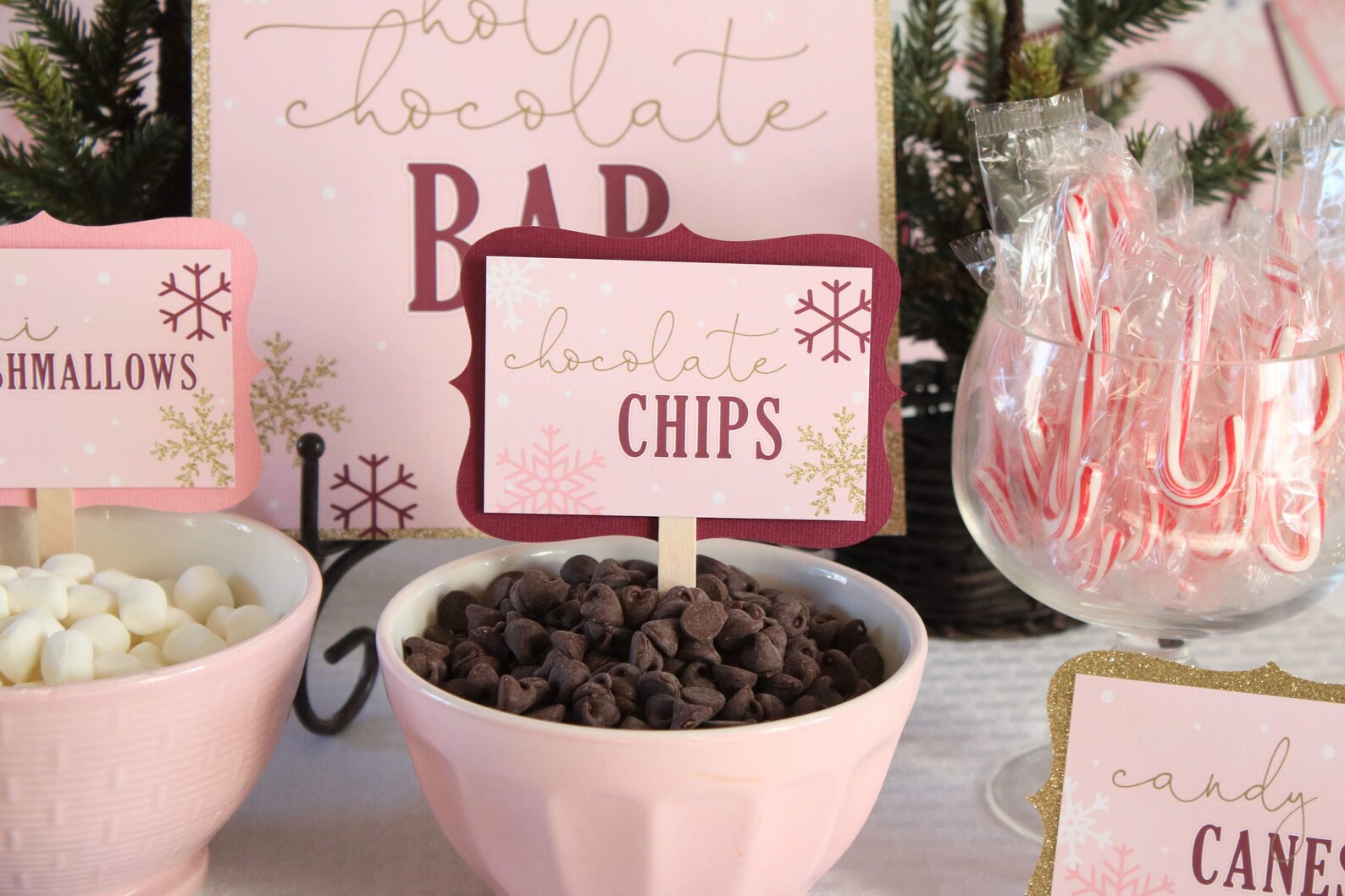 Hot Chocolate Bar Sign + Food Labels, Hot Cocoa Bar Set, Winter ...