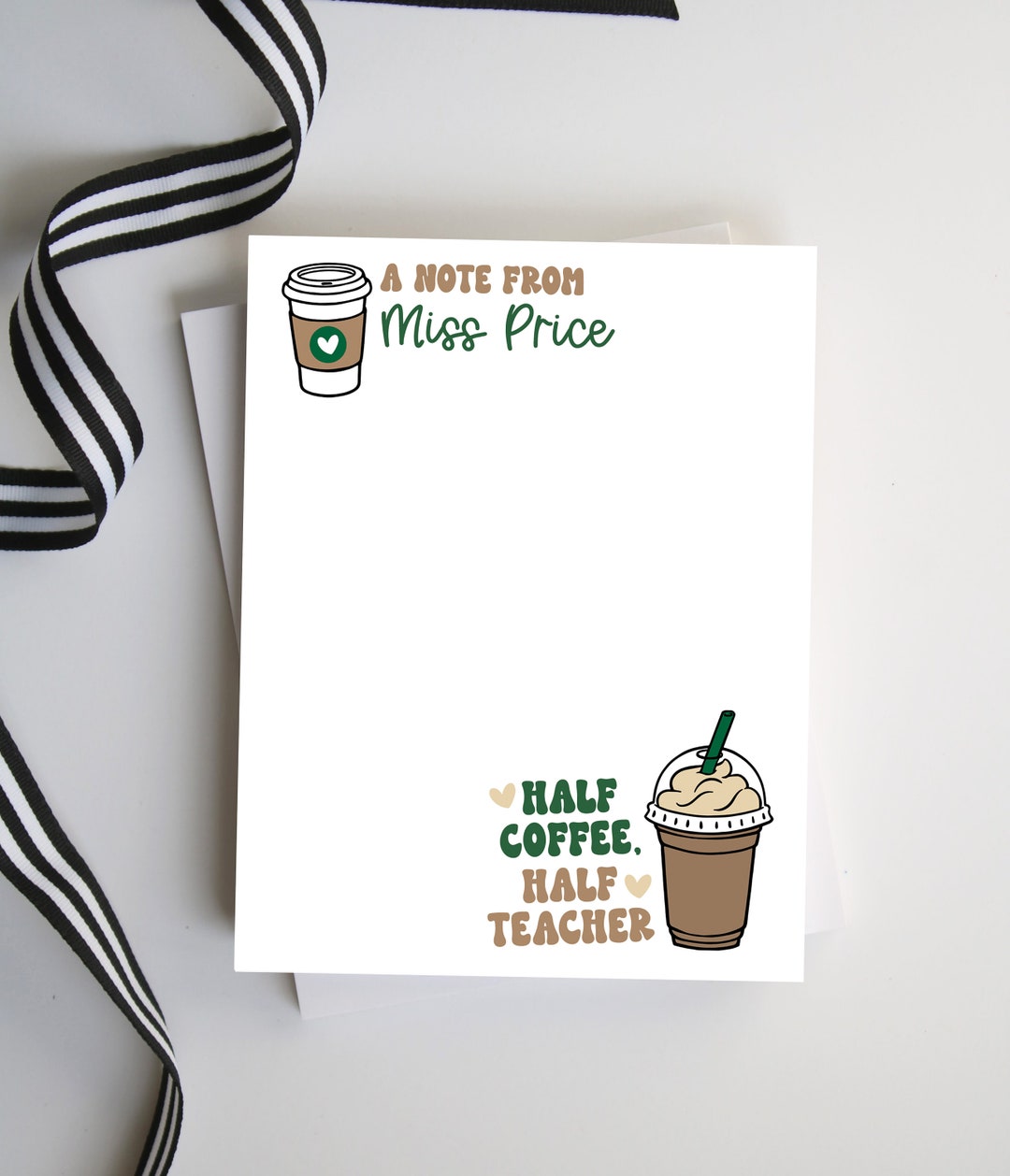 Personalized Teacher Notepad, Starbucks Teacher Appreciation Gift ...