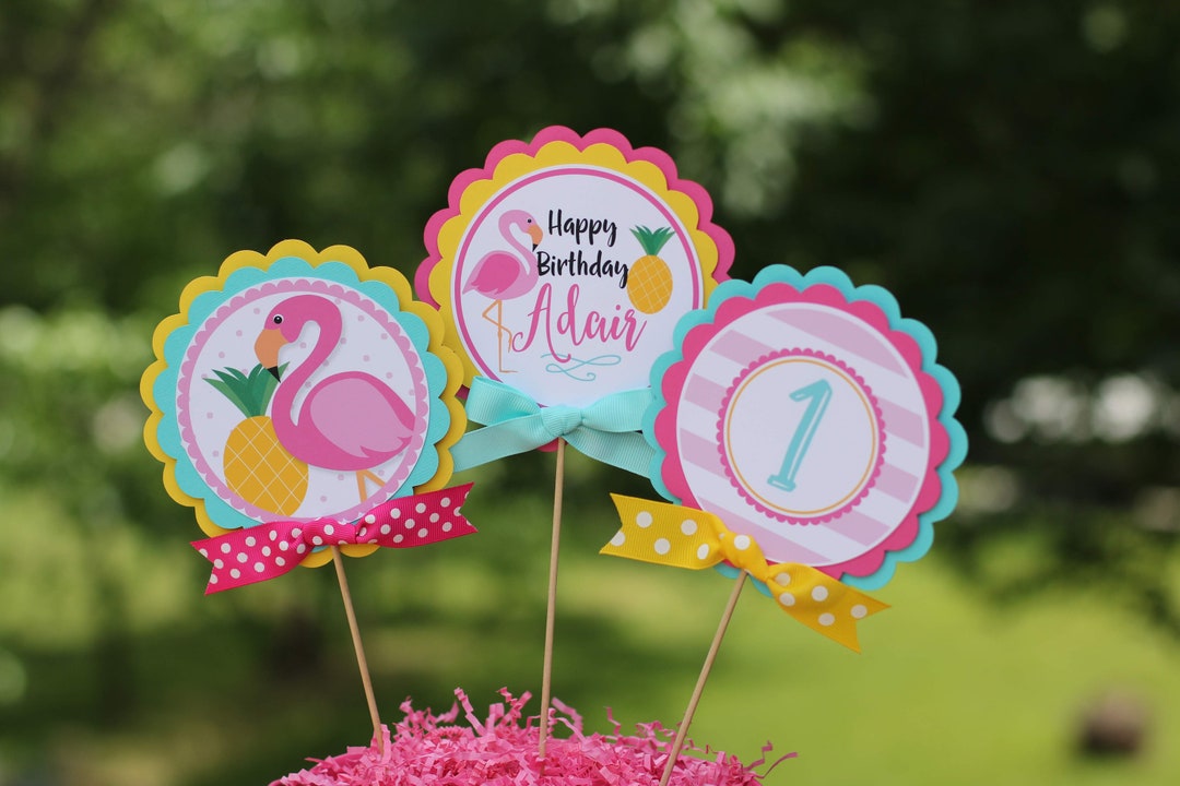 Flamingo Pineapple Decorations Centerpiece Sticks, Pink Flamingo ...