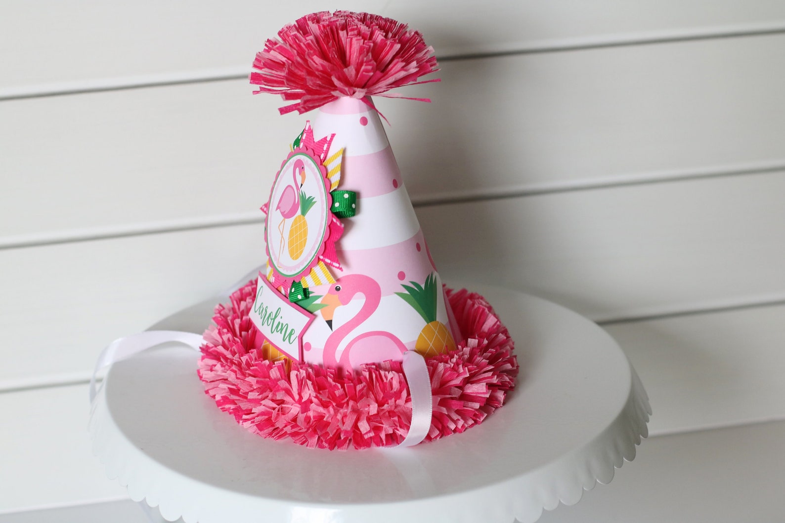 Flamingo Pineapple First Birthday Party Hat Tropical Summer Birthday ...
