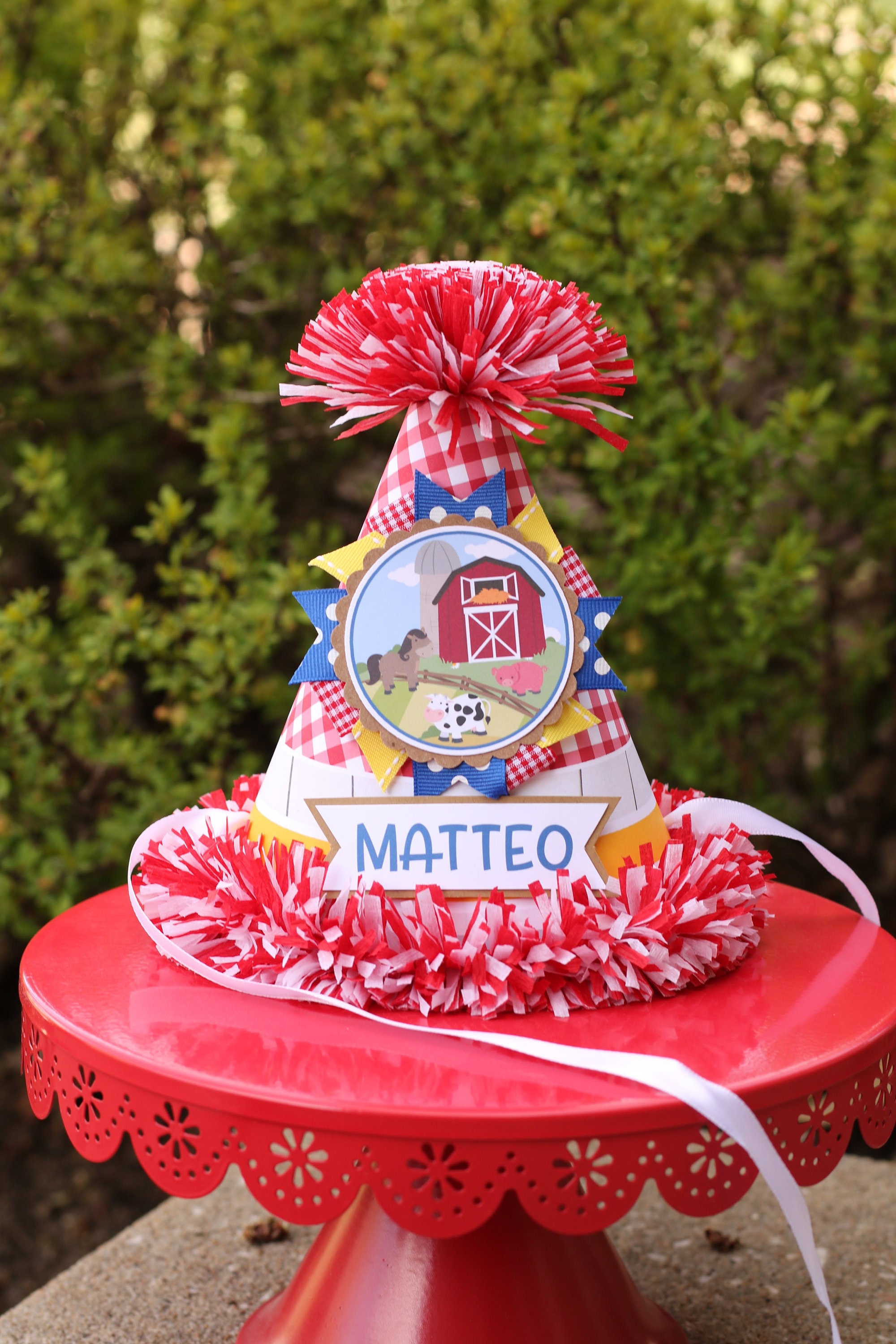 Farm Birthday Party Hat Boy First Birthday Party Hat Farm - Etsy