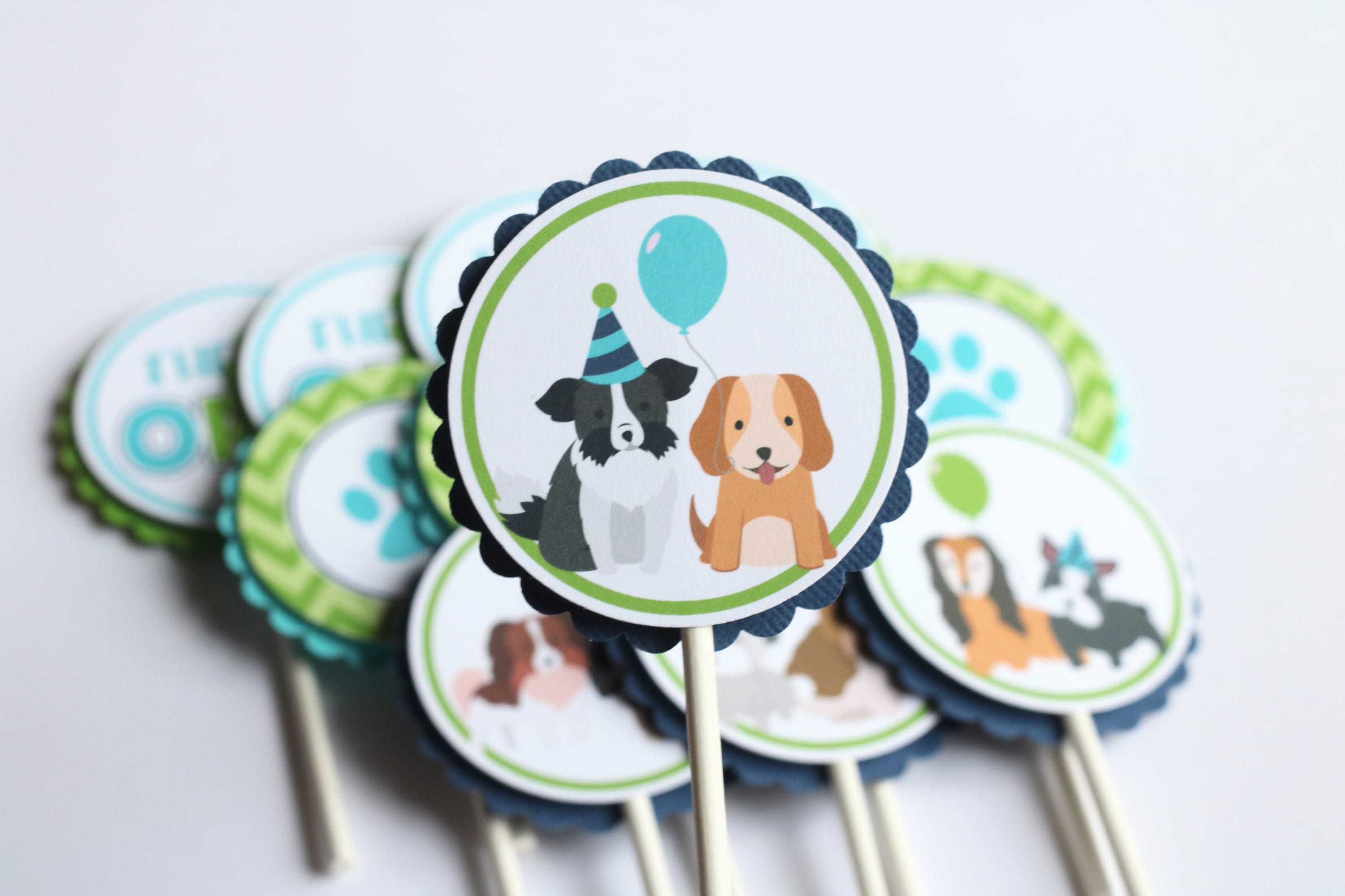 Puppy Dog Birthday Cupcake Toppers Puppy Dog Birthday Party - Etsy