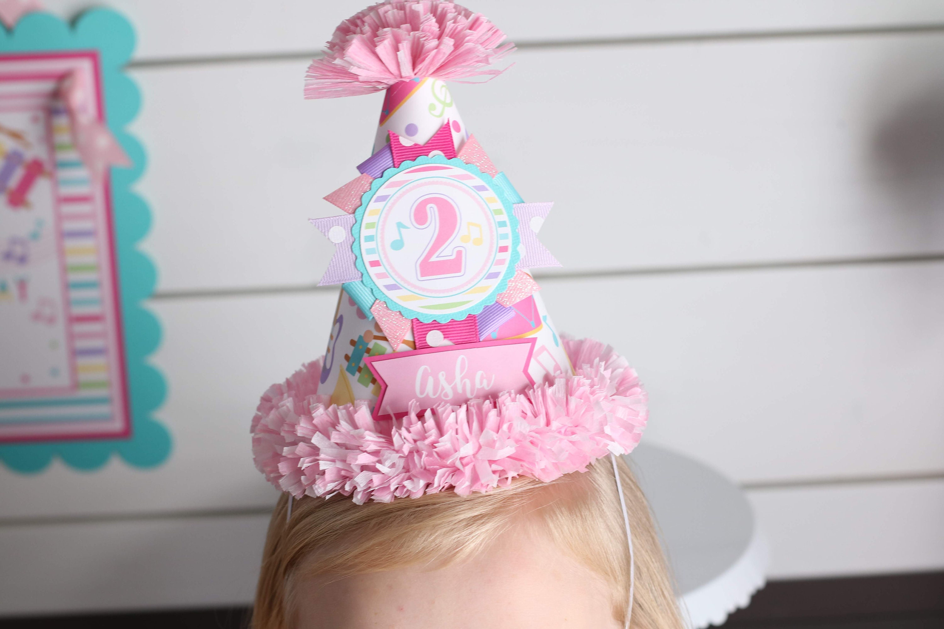 Music Birthday Hat, Musical Instruments Birthday Decorations, Pastel ...