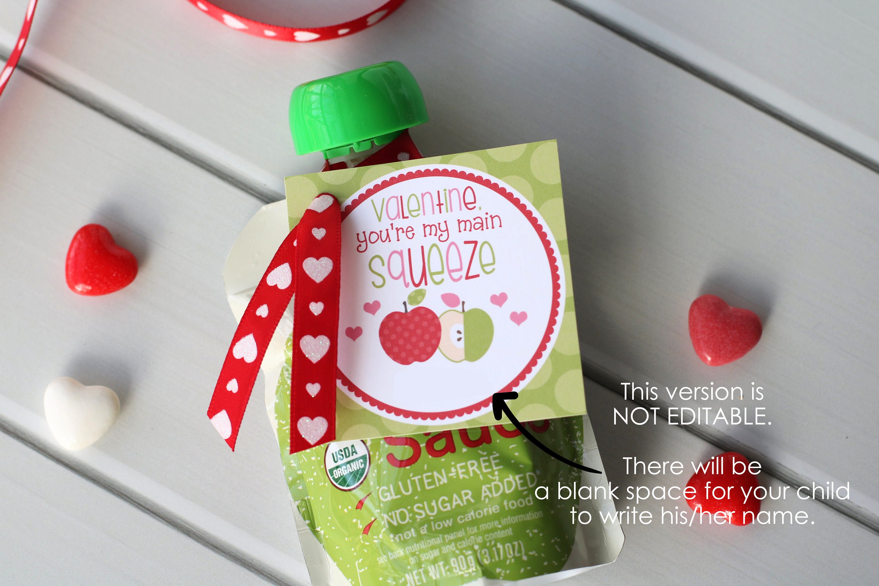 INSTANT DOWNLOAD Applesauce Valentine Printable Main Squeeze - Etsy