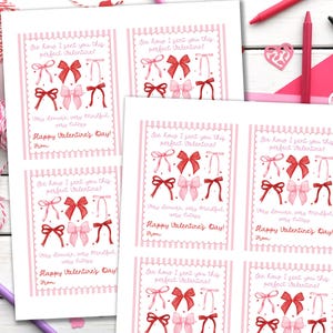 Bow Valentine, Printable Valentine Cards, Demure & Cutesy Class ...