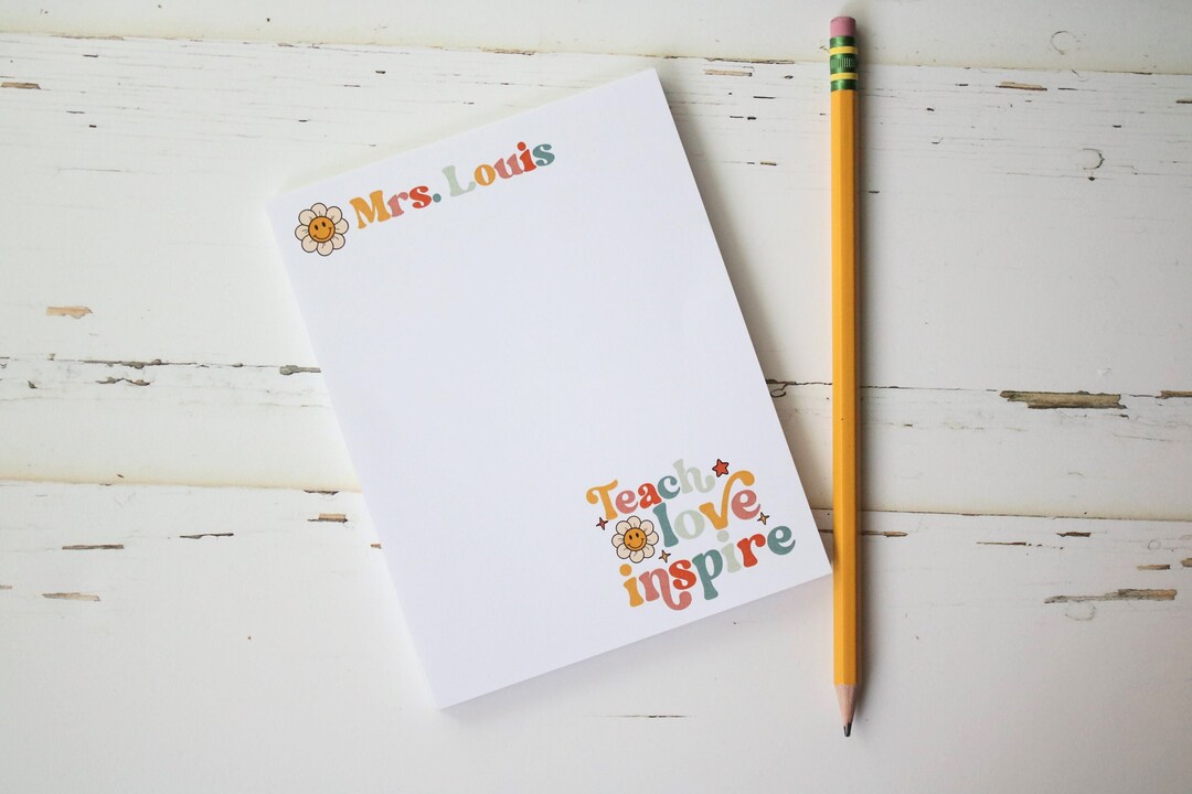 Retro Notepad, Personalized Teacher Gift, Teacher Christmas ...