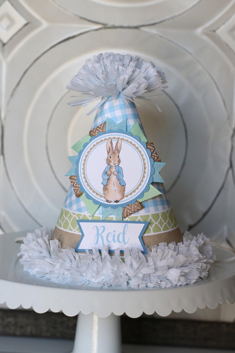 Peter Rabbit Birthday Hat, Boy First Birthday Party Hat, Spring ...