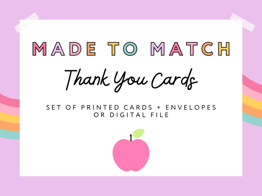 Made to Match - Thank You Card, Printable OR Printed/shipped - Etsy