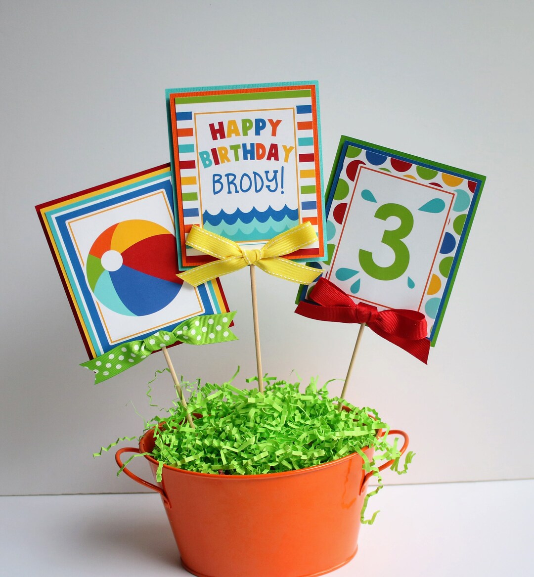 Beach Ball Pool Party Birthday Centerpiece Sticks, Beach Party Table ...