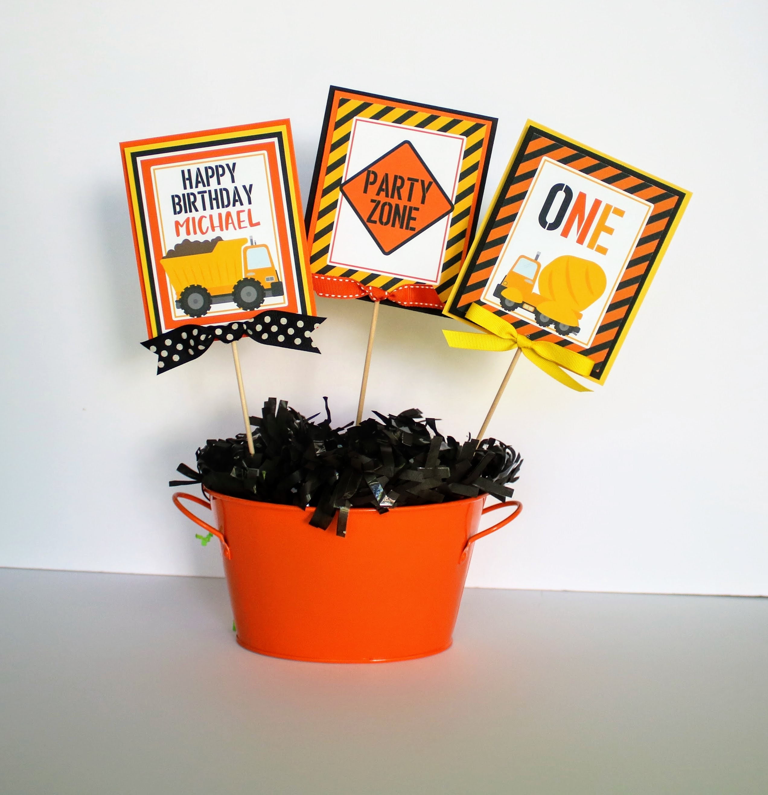 Construction Birthday Party Centerpiece Sticks Construction - Etsy