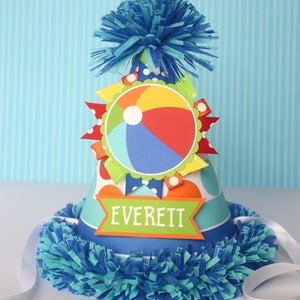 Beach Ball Party Hat - Beach Ball Birthday - First Birthday Party ...