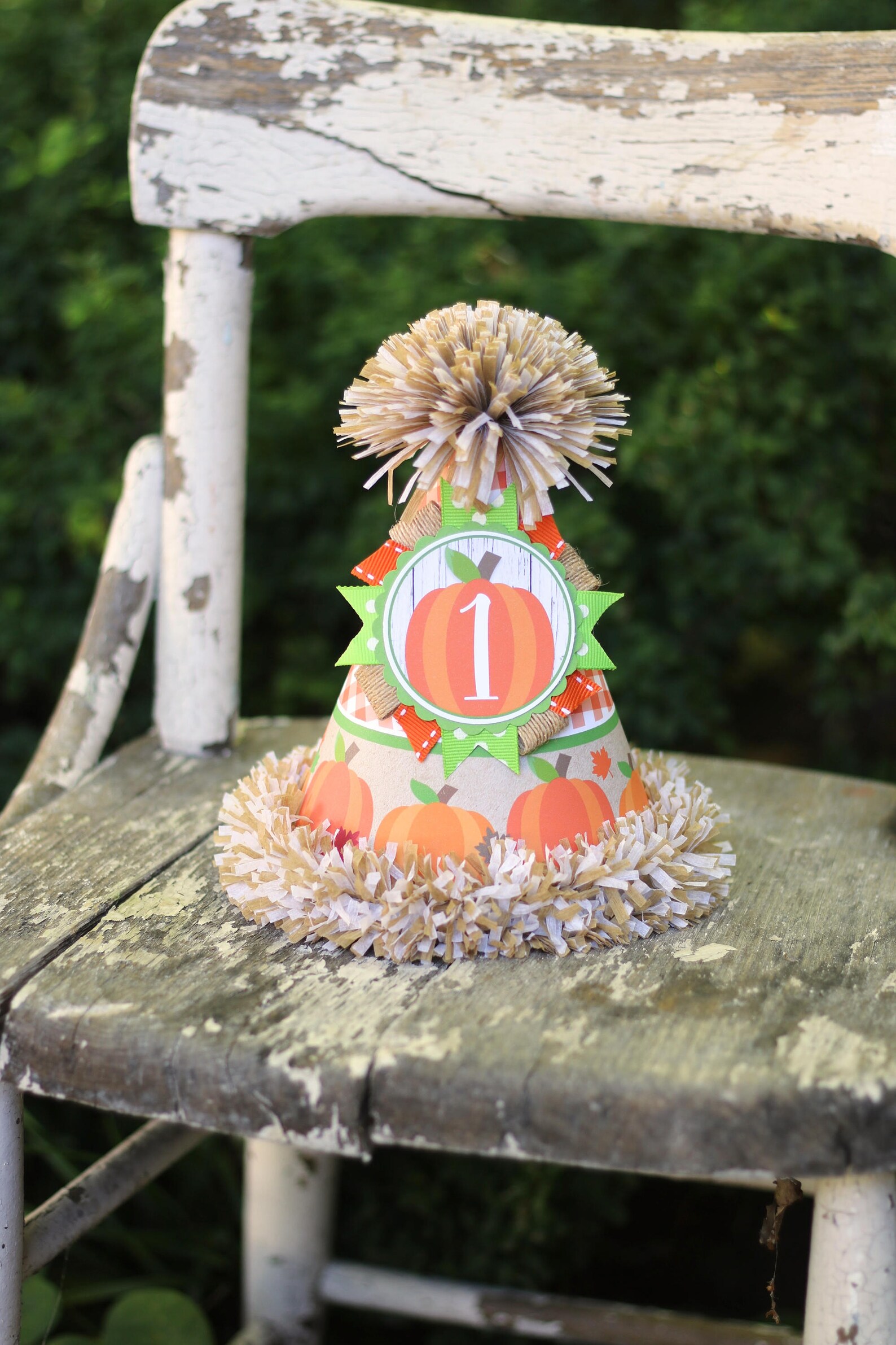 Pumpkin Birthday Party Hat - Pumpkin Patch Fall First Birthday Party ...