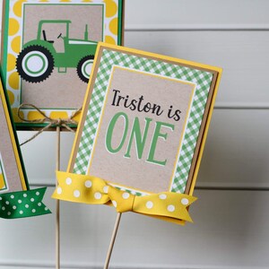 Tractor Birthday Party Centerpiece Sticks, Green & Yellow Tractor ...