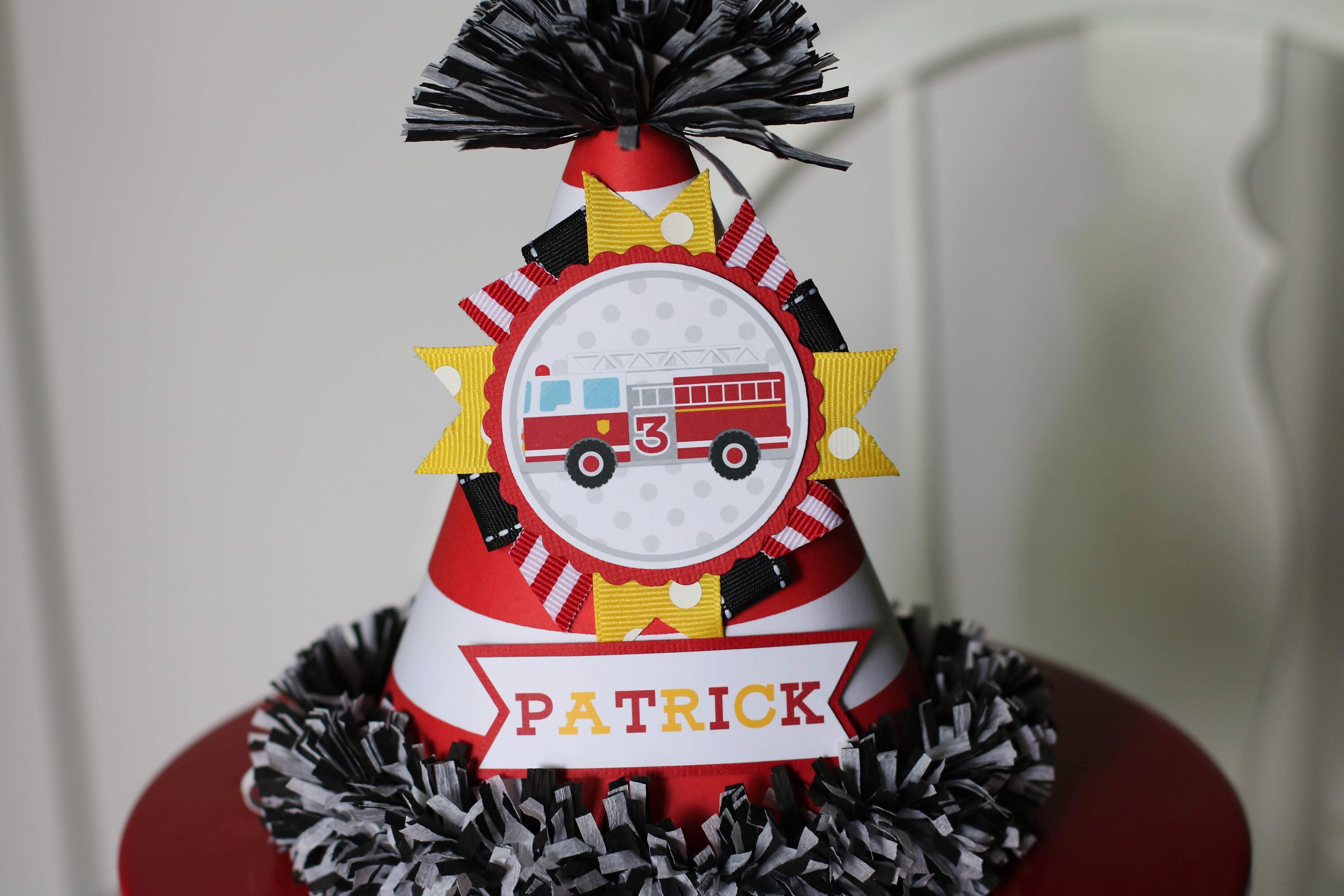 Firetruck Birthday Party Hat Fire Truck Birthday Hat Red | Etsy