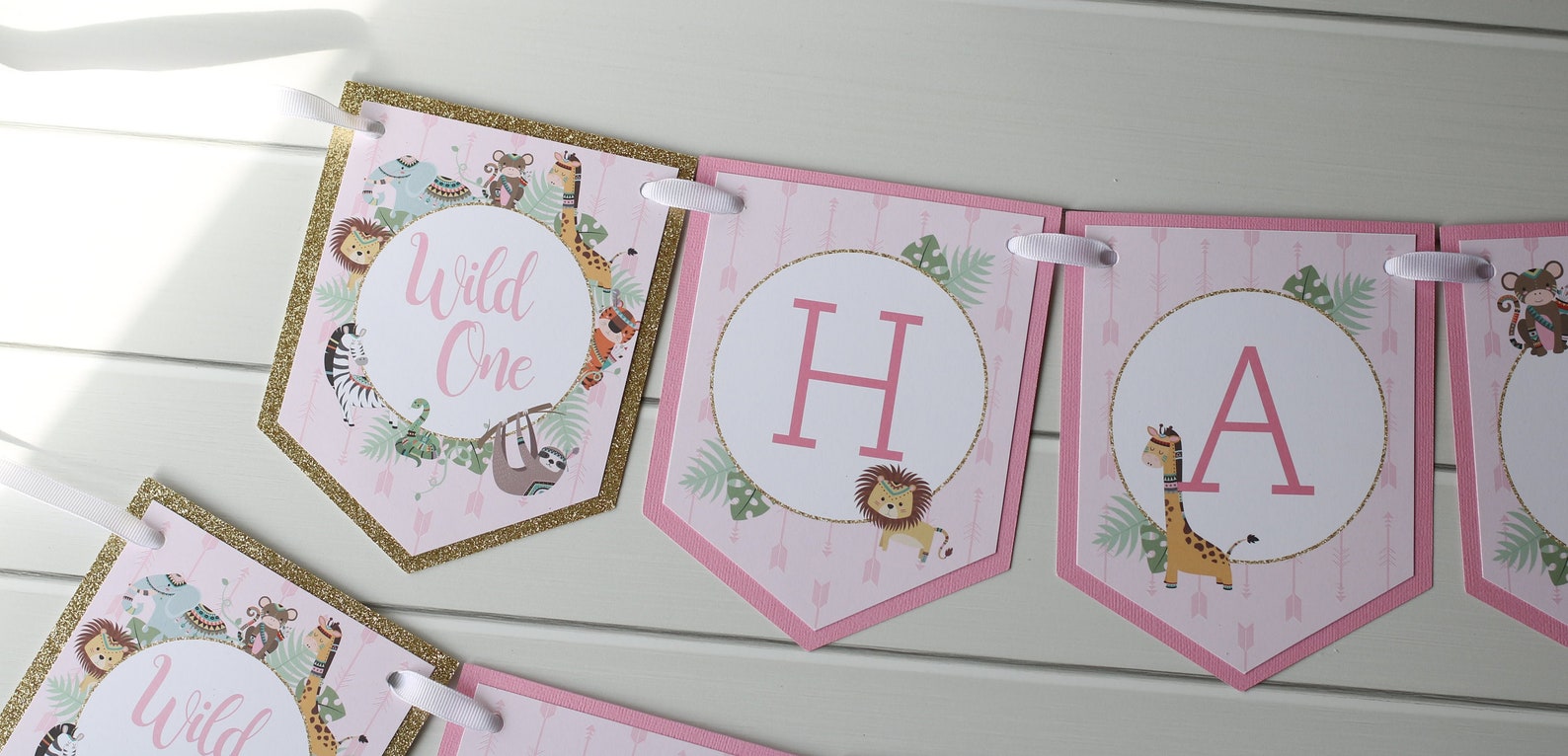 Tribal Jungle Animals Birthday Banner Boho Tribal Jungle | Etsy