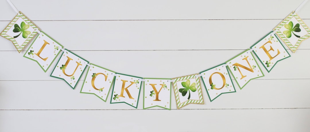 Lucky One Banner, Shamrock First Birthday Decorations, "lucky One ...