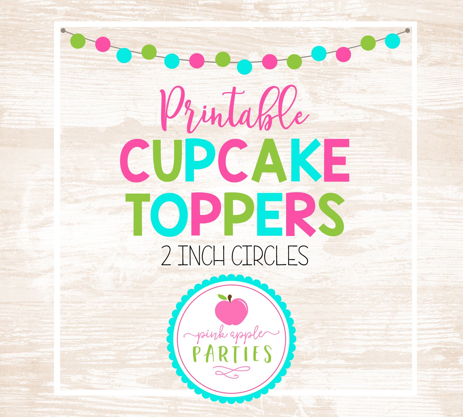 PRINTABLE - Cupcake Toppers - 2 Inch Circles - Etsy