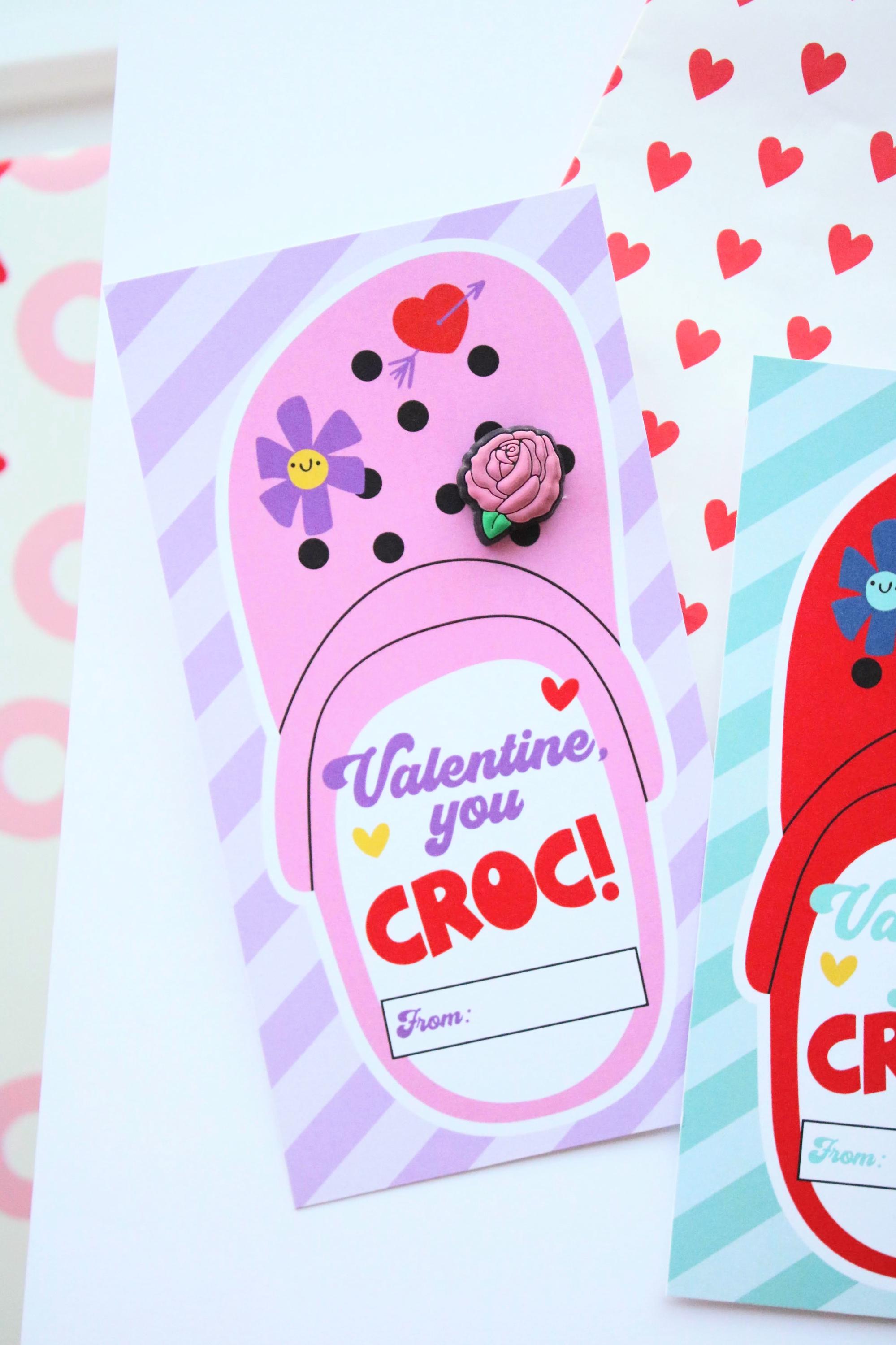 Crocs Valentine, Printable Valentine Cards, Croc Charm Valentines ...