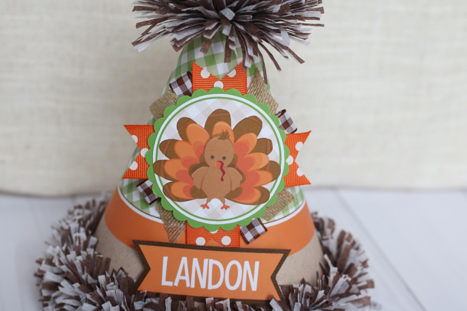 Turkey Birthday Party Hat - Thanksgiving First Birthday - Boy Birthday ...