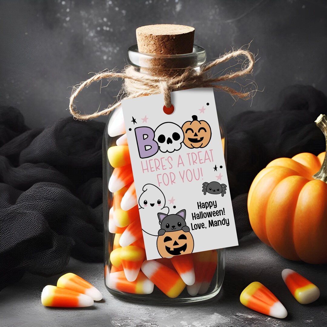 Boo Tag, Halloween Treat Tag, Printable Halloween Gift Tag, Halloween ...