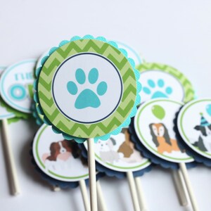 Puppy Dog Birthday Cupcake Toppers Puppy Dog Birthday Party - Etsy