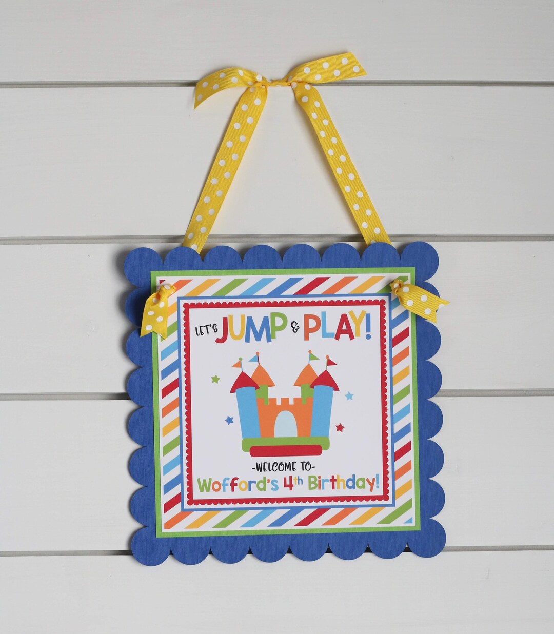Bouncy House Birthday Welcome Door Sign, Jump Birthday Decorations ...