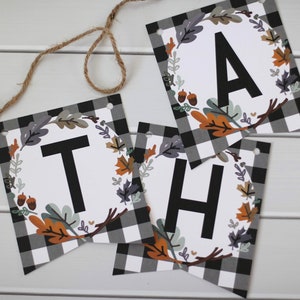 Thanksgiving Banner Printable - DIY Buffalo Plaid "thankful" Banner ...