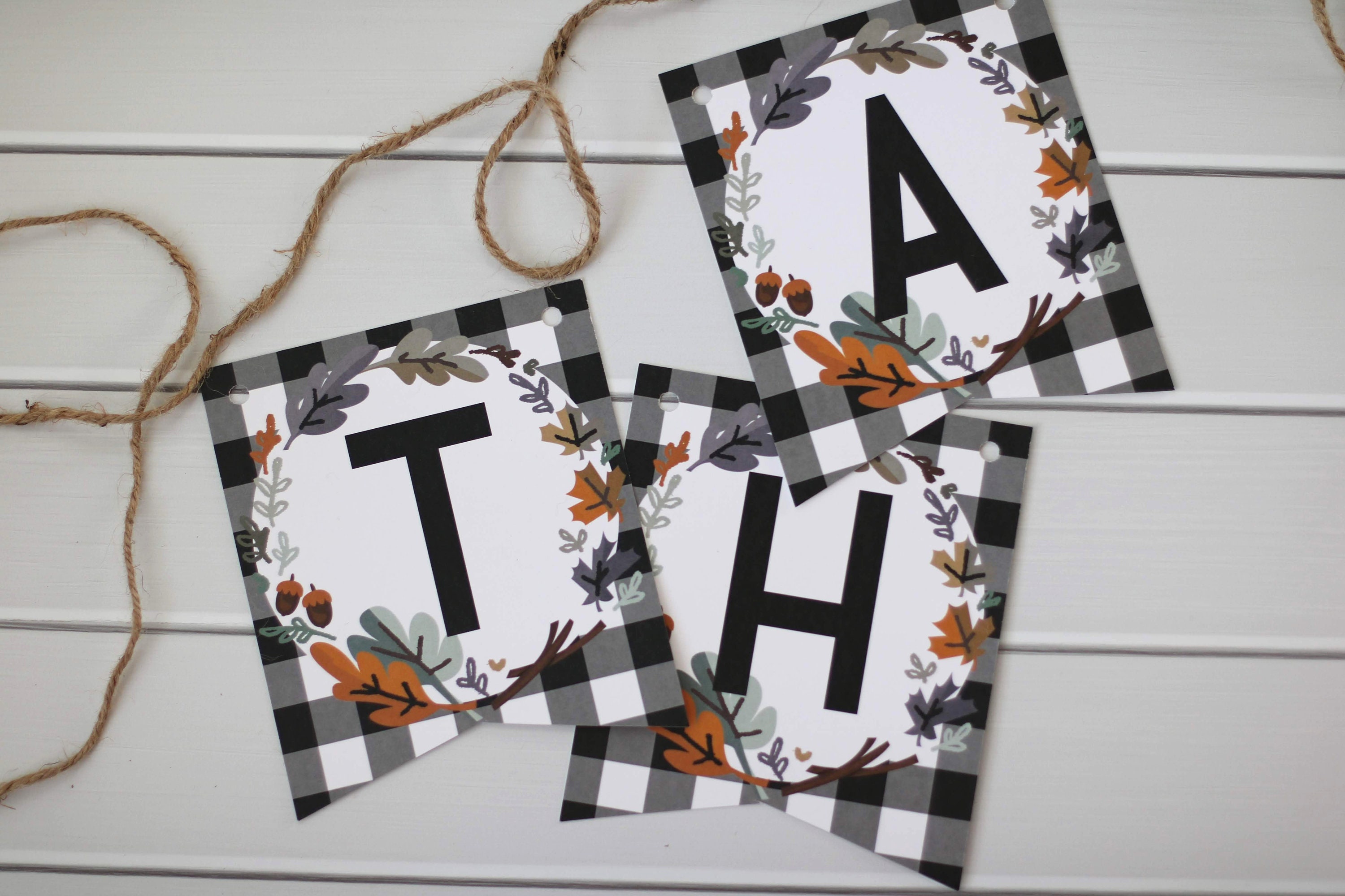 Thanksgiving Banner Printable DIY Buffalo Plaid | Etsy