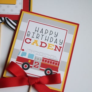 Firetruck Birthday Centerpiece Sticks, Firetruck Party Table ...