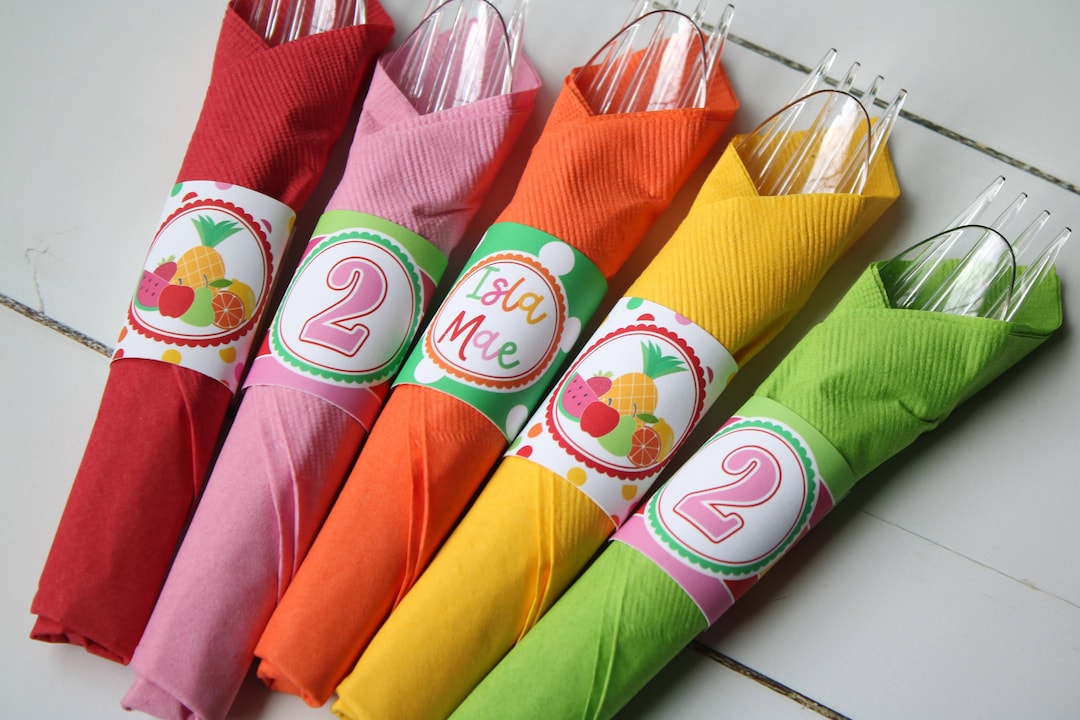 Tutti Fruitti Birthday Cutlery Sets, Tutti Frutti, Fruit 2nd Birthday ...