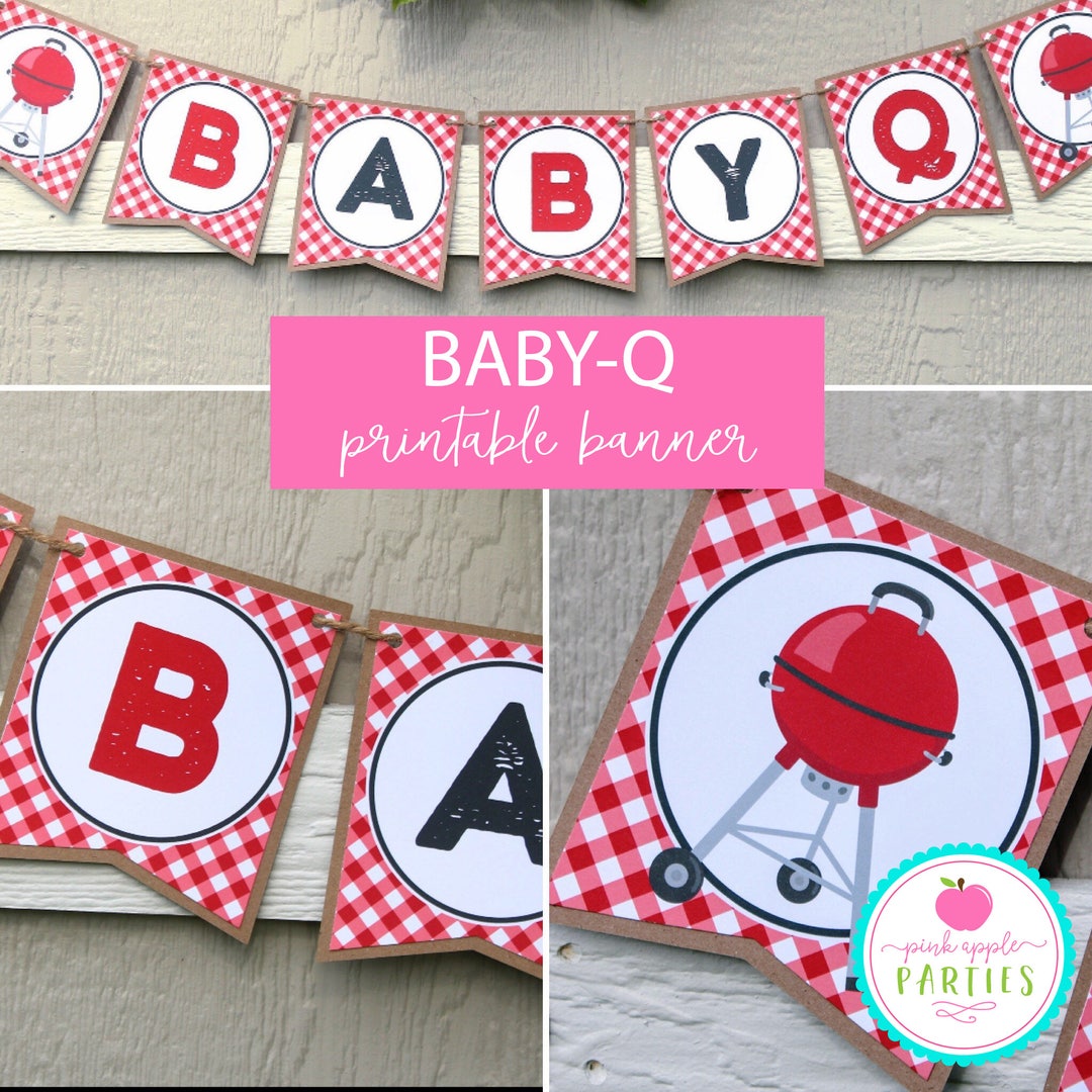 Baby-q Baby Shower Banner Printable - DIY Co-ed Baby Shower Banner ...
