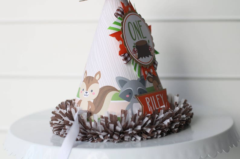 Woodland Animals Birthday Hat Fox Deer Raccoon Birthday - Etsy