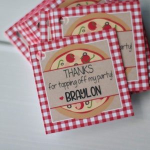 Pizza Party Birthday Party Favor Tags/stickers - Pizza Parlor Birthday ...
