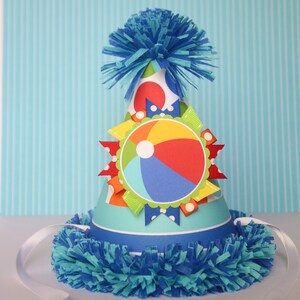 Beach Ball Party Hat - Beach Ball Birthday - First Birthday Party ...