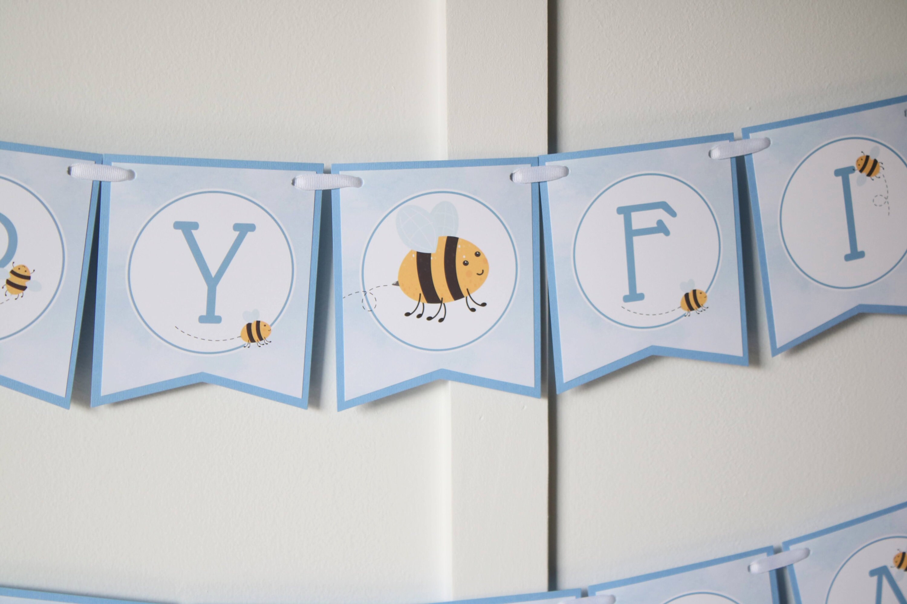 Bee Birthday Banner Happy Bee-day Birthday Party Banner - Etsy