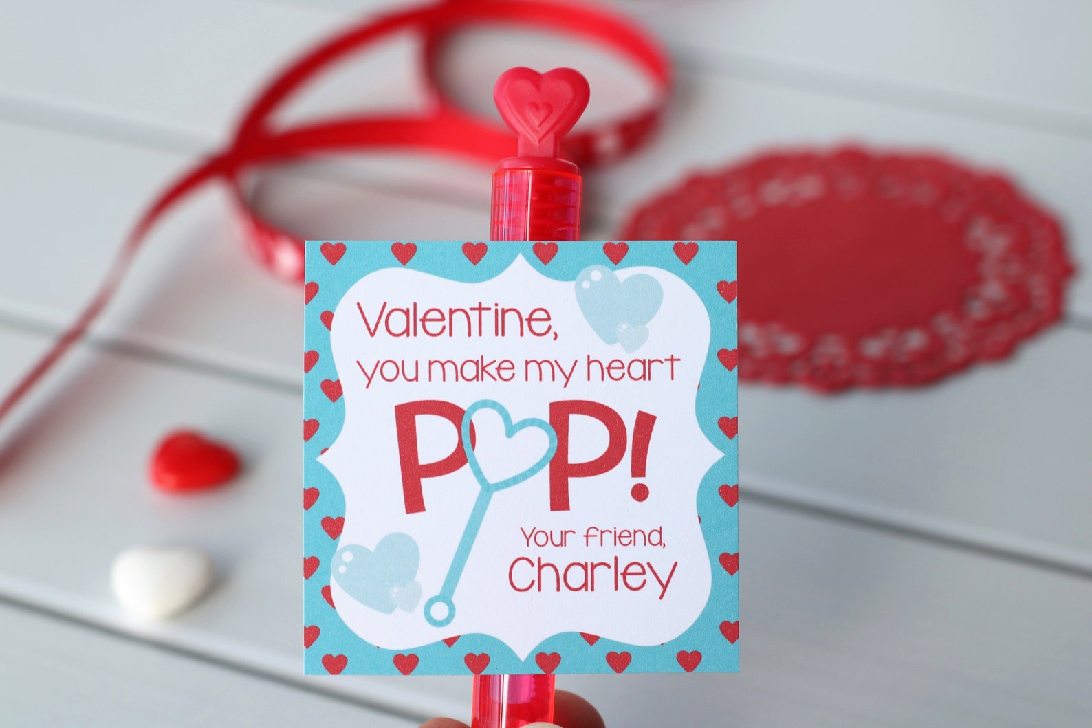 Bubble Valentine Printable you Make My Heart Pop - Etsy