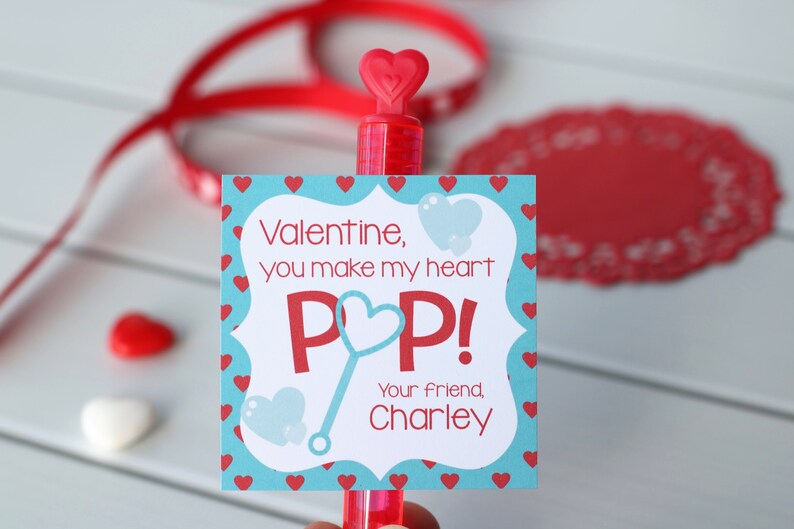 Bubble Valentine Printable you Make My Heart Pop - Etsy