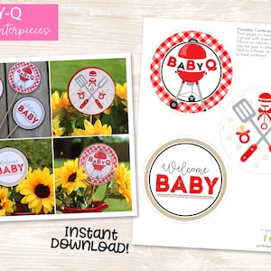 Printable Baby-q Baby Shower Centerpieces - DIY Co-ed Baby Shower ...