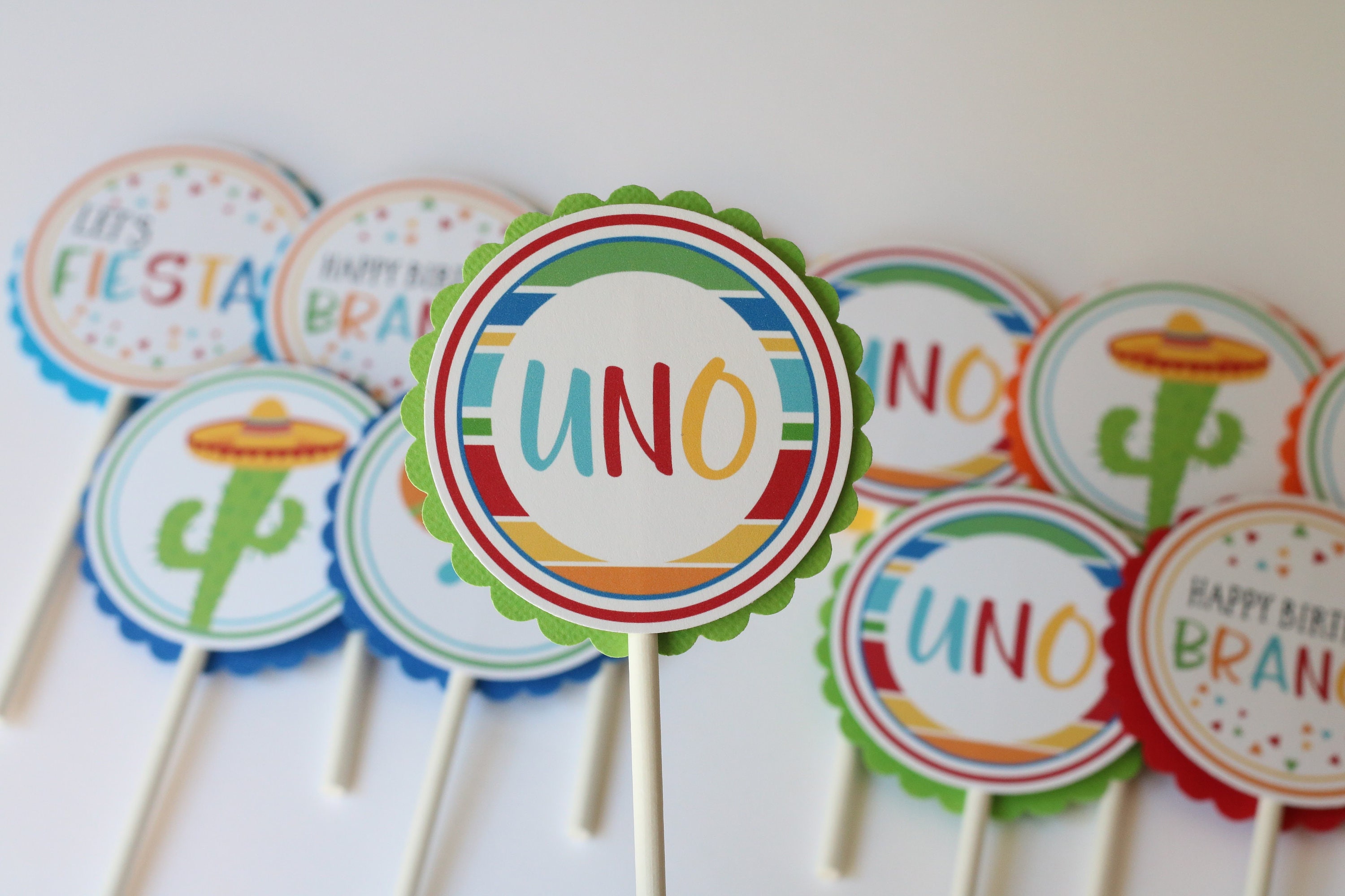 Fiesta Cupcake Toppers Mexican Fiesta Birthday Party or Baby | Etsy