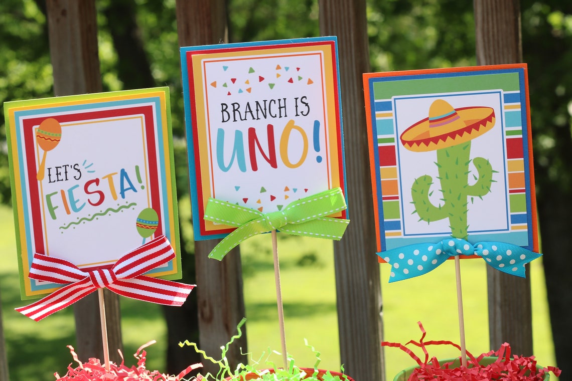 Fiesta Birthday Centerpiece Sticks Cactus Party Decorations - Etsy