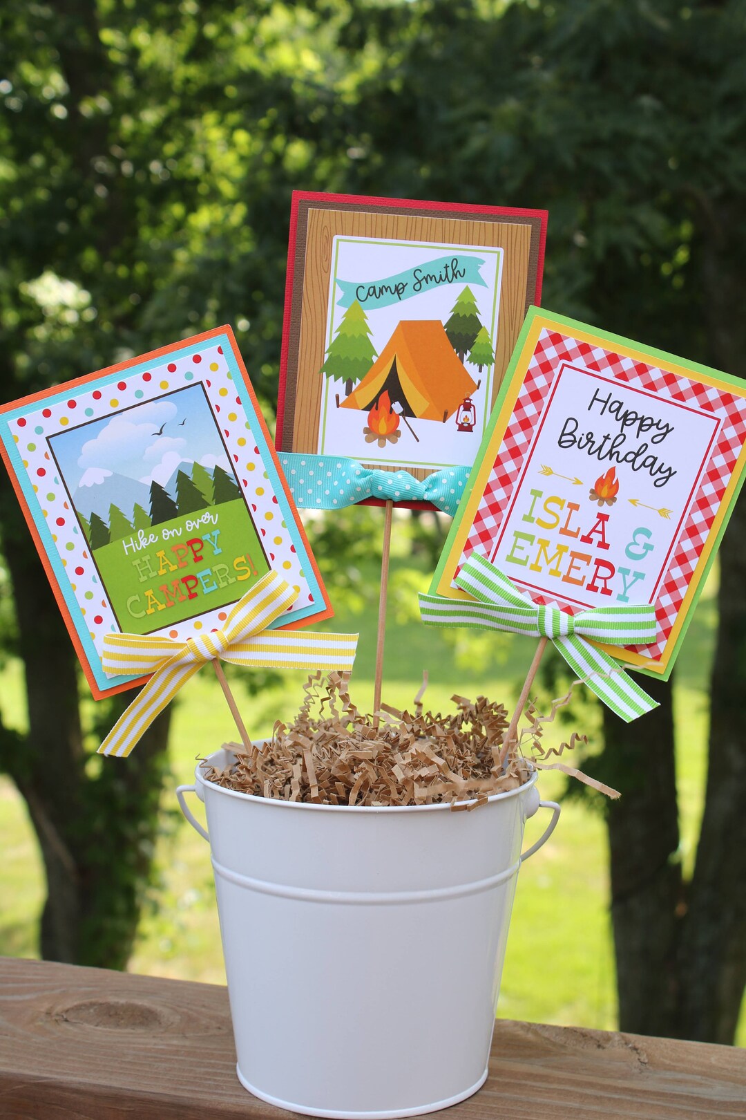 Camping Birthday Centerpiece Sticks, Camp Birthday Party Decor, One ...