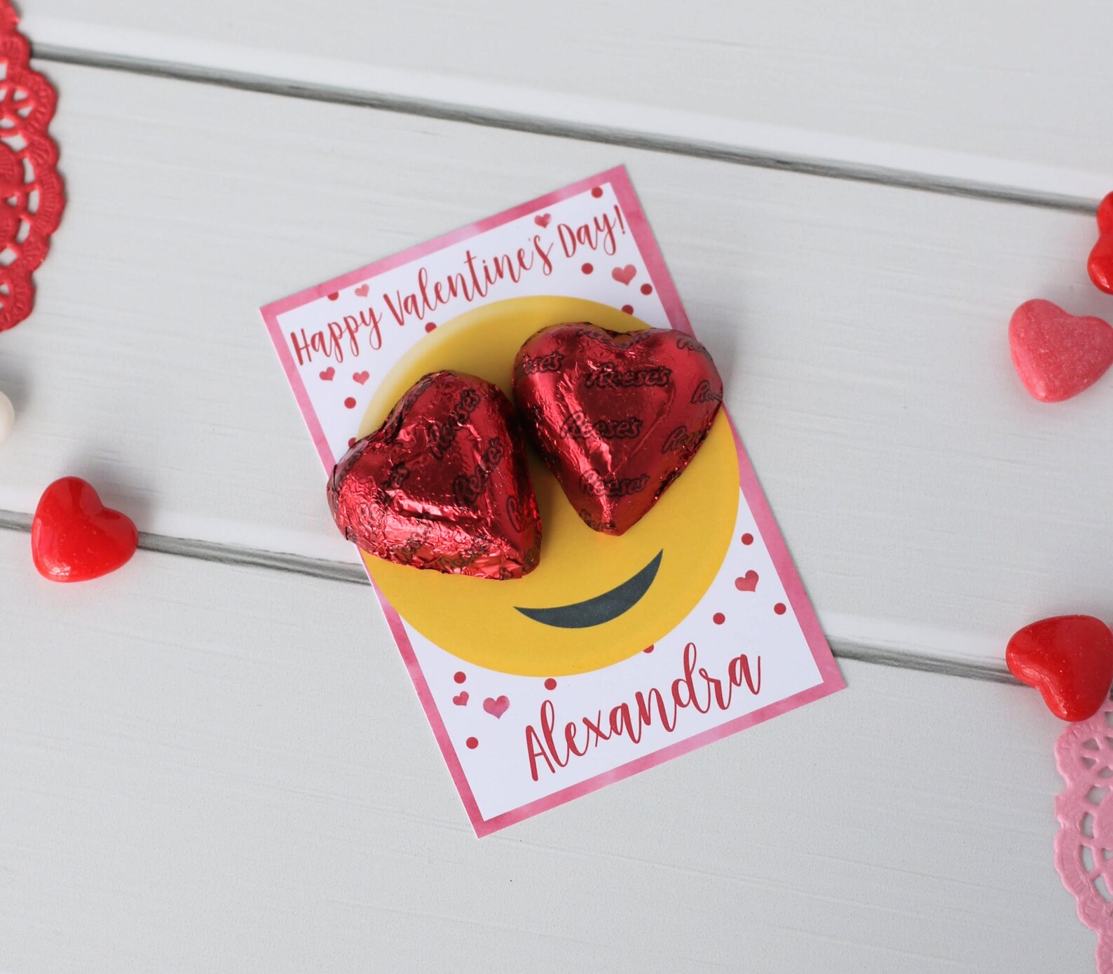 Emoji Valentine Printable Heart Eyes Emoji Valentine Candy - Etsy