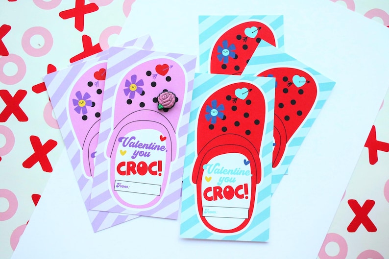 Crocs Valentine, Printable Valentine Cards, Croc Charm Valentines ...