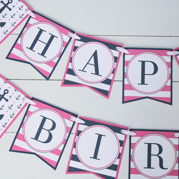 Pink Navy Nautical - Etsy