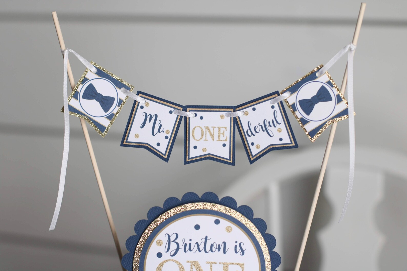 Mr. Onederful Cake Topper, Little Gentleman Cake Bunting & Topper Set ...