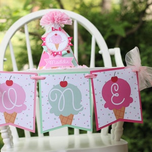 Ice Cream Birthday Party Hat, First Birthday Hat, Ice Cream First ...