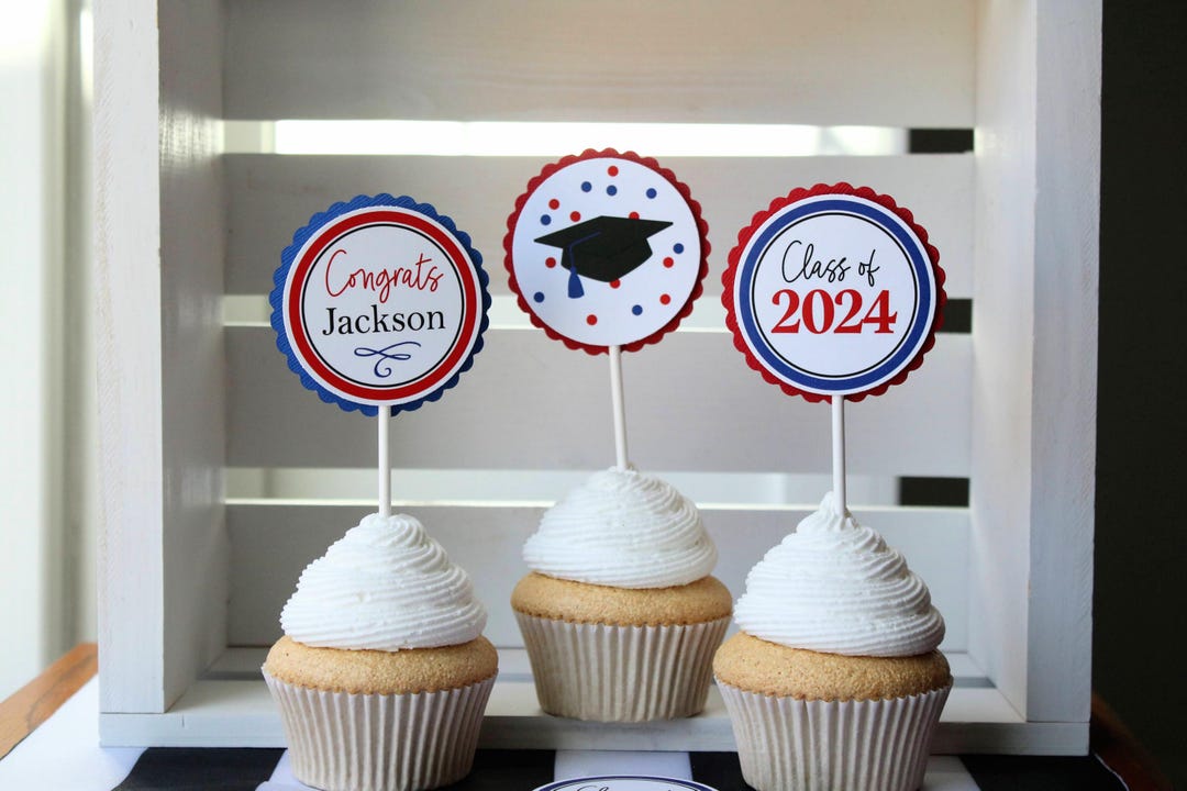Graduation Cupcake Toppers, Class of 2025 Cupcake Decorations, Grad ...