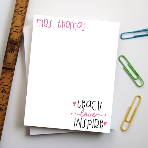 Teacher Appreciation Gift Personalized Teacher Notepad - Etsy